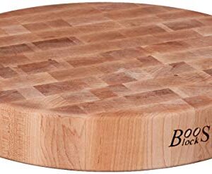 John Boos Block CCB183-R Classic Collection Maple Wood End Grain Round Chopping Block, 18 Inches Round x 3 Inches