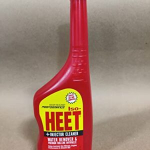 Iso-HEET Water Remover And Premium Fuel Line Antifreeze + Injector Cleaner - Helps Increase Gas Mileage - Improves Engine Performance - Year Round Performance, 12 fl. oz. (28202) , Red