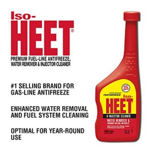 Iso-HEET Water Remover And Premium Fuel Line Antifreeze + Injector Cleaner - Helps Increase Gas Mileage - Improves Engine Performance - Year Round Performance, 12 fl. oz. (28202) , Red