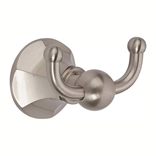 Ginger 611/SN Empire, Double Robe Hook, Satin Nickel