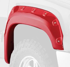 bushwacker boss pocket/rivet style front fender flares | 2-piece set, black, smooth finish | 40083-02 | fits 2007-2013 gmc sierra 1500