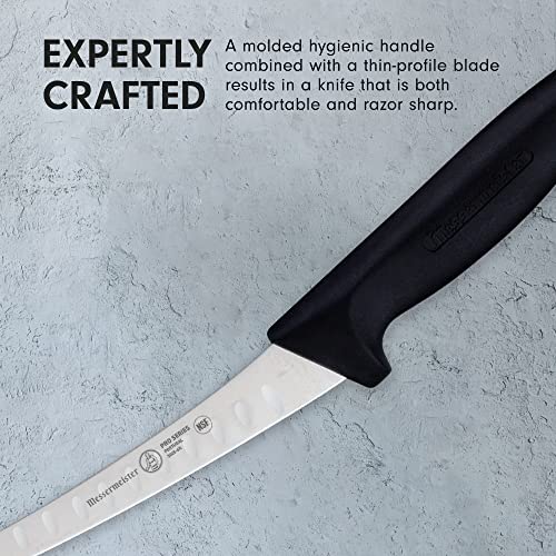 Messermeister Pro Series 6” Semi-Flexible Curved Kullenschliff Boning Knife - German X50 Stainless Steel & NSF-Approved PolyFibre Handle - 15-Degree Edge, Rust Resistant & Easy to Maintain - Made in Portugal