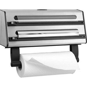 emsa triple roll dispenser contura of stainless steel, silver/black