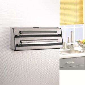 Emsa Triple Roll Dispenser Contura of Stainless Steel, Silver/Black