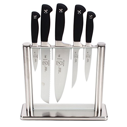 Mercer Culinary M20000 Genesis 6-Piece Forged Knife Block Set, Tempered Glass Block