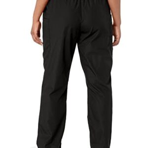 Cherokee Women's Size Workwear Elastic Waist Cargo Scrubs Pant, Black, Medium Tall