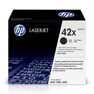 original hp 42x black high-yield toner cartridge | works with hp laserjet 4240, 4250, 4350 series | q5942x