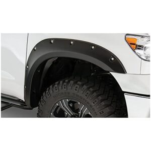 bushwacker pocket/rivet style front fender flares | 2-piece set, black, smooth finish | 30023-02 | fits 2007-2013 toyota tundra