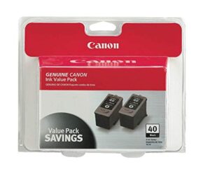 canon 0615b013 pg 40 twin pack original ink tank, black