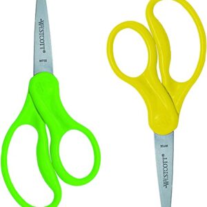 Westcott Scissors For Kids, 5" Blunt Safety Scissors, Assorted, 2 Count (Pack of 1) (13168)