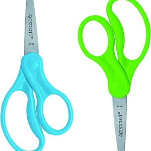 Westcott Scissors For Kids, 5" Blunt Safety Scissors, Assorted, 2 Count (Pack of 1) (13168)