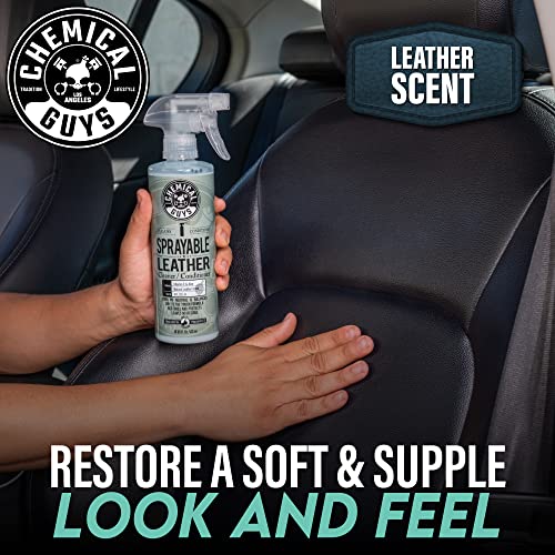 Chemical Guys SPI_103_16 Sprayable Leather Cleaner and Conditioner in One for Car Interiors, Apparel, and More (Works on Natural, Synthetic, Pleather, Faux Leather and More) Leather Scent, 16 fl oz