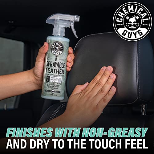 Chemical Guys SPI_103_16 Sprayable Leather Cleaner and Conditioner in One for Car Interiors, Apparel, and More (Works on Natural, Synthetic, Pleather, Faux Leather and More) Leather Scent, 16 fl oz