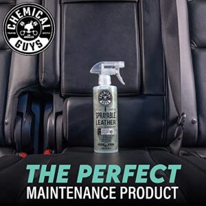 Chemical Guys SPI_103_16 Sprayable Leather Cleaner and Conditioner in One for Car Interiors, Apparel, and More (Works on Natural, Synthetic, Pleather, Faux Leather and More) Leather Scent, 16 fl oz