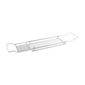 organize it all expandable chrome bathtub caddy/tray | dimensions : 26.5-39 x 6 x 2.25 | expandable | bathroom tub organization | chrome