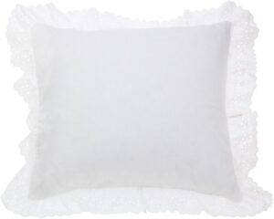 fresh ideas bedding eyelet ruffled pillow sham euro, white