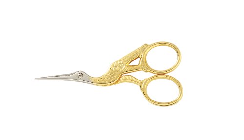 Gingher 01-005280 Stork Embroidery Scissors, 3.5 Inch, Gold