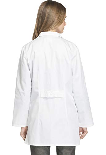 Cherokee Workwear womens Scrubs 32" Button Back Belt medical lab coats, White, Large US