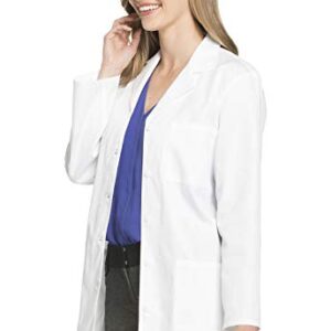 Cherokee Workwear womens Scrubs 32" Button Back Belt medical lab coats, White, Large US