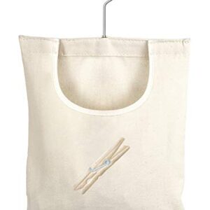 Whitmor Canvas Clothespin Bag Hanging Storage Organizer