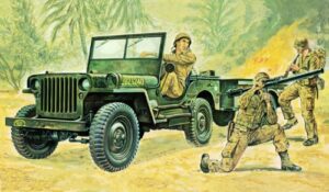 italeri models 1/35 willys jeep & trailer kit 0314s