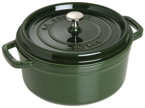 staub round 5qt. cocotte in basil