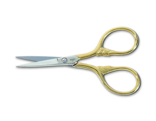 Gingher 3.5 Inch Gold-Handled Lion's Tail Embroidery Scissors (01-005870)