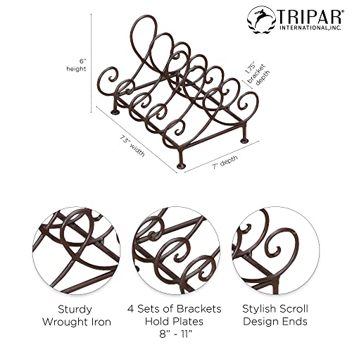 TRIPAR Baldwin 4 Place Plate Holder Kitchen Organizers and Storage