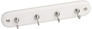 spectrum, modern entryway organizer & wall décor diversified four key rack, wood hooks, 4, white/chrome