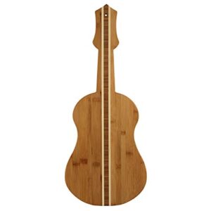 totally bamboo ukulele shaped bamboo serving board, 22″ by 9″