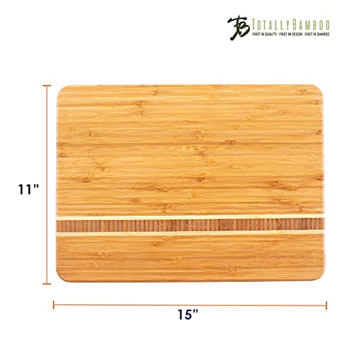 Totally Bamboo Martinique Bamboo Serving and Cutting Board, 15" x 11"