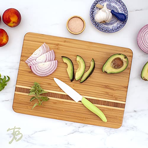 Totally Bamboo Martinique Bamboo Serving and Cutting Board, 15" x 11"