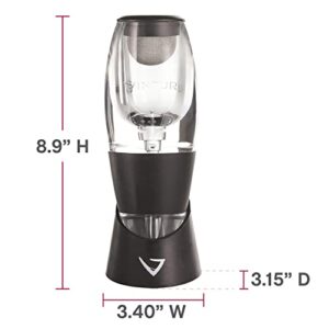 Vinturi Red Wine Aerator Includes Base Enhanced Flavors with Smoother Finish, Black