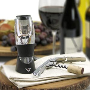 Vinturi Red Wine Aerator Includes Base Enhanced Flavors with Smoother Finish, Black