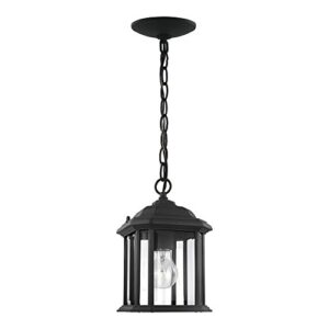 sea gull lighting 60029-12 kent outdoor semi-flush mount convertible pendant outside fixture, one – light, black