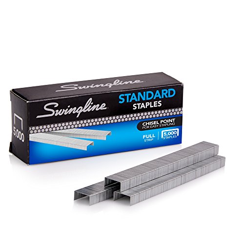 Swingline Staples, Standard, 1/4 inches Length, 210/Strip, 5000/Box, 1 Box - Note: Packaging May Vary (35108)