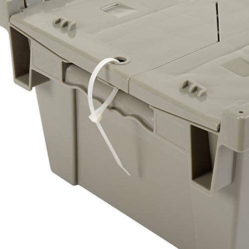 Global Industrial Distribution Container With Hinged Lid, 19-5/8x11-7/8x7, Gray