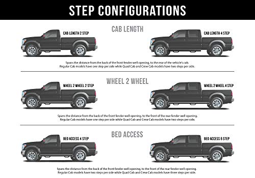 N-Fab Nerf Steps | Gloss Black, Wheel-to-Wheel w/ Bed Access | T0792QC-6 | Fits 2007-2021 Toyota Tundra Double Cab 6.5' Standard Bed, SRW Gas