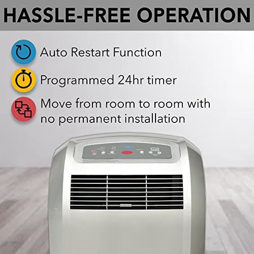 Whynter ARC-12S 12,000 BTU Portable Air Conditioner with Dehumidifier and Fan, Includes Activated Carbon Filter and Storage Bag, Platinum, 400 Sq Ft