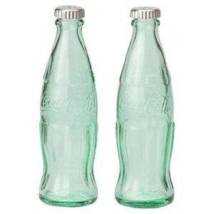 TableCraft Coca-Cola Salt and Pepper Shaker Set with Chrome Plated Metal Rack, Coca-Cola Salt and Pepper Shaker Set