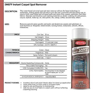 Sprayway SW879 Instant Carpet Spot Remover, 18 oz