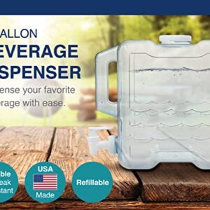 Arrow 2 Gallon Drink Dispenser for Fridge - Plastic Beverage Dispenser with Spigot for Easy Dispensing - Made in the USA, BPA Free Plastic - Convenient Handle, Easy-Pour Spout