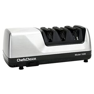 chef’schoice hone electric knife sharpener for 15 and 20-degree knives 100% diamond abrasive stropping precision guides for straight and serrated edges, 3-stage, gray