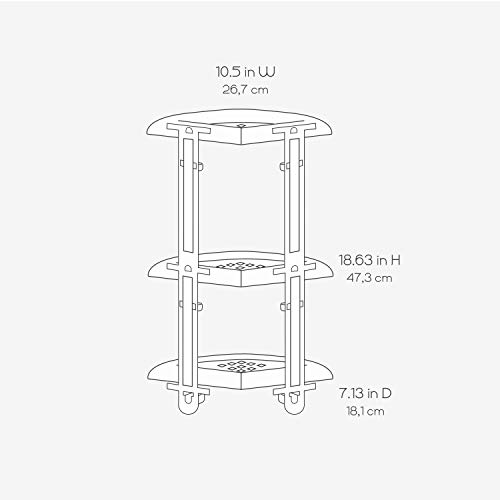 Zenna Home Corner Bath and Shower Caddy, White