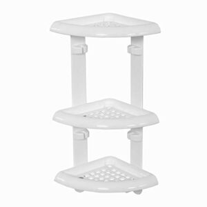 zenna home corner bath and shower caddy, white