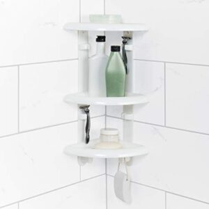 Zenna Home Corner Bath and Shower Caddy, White