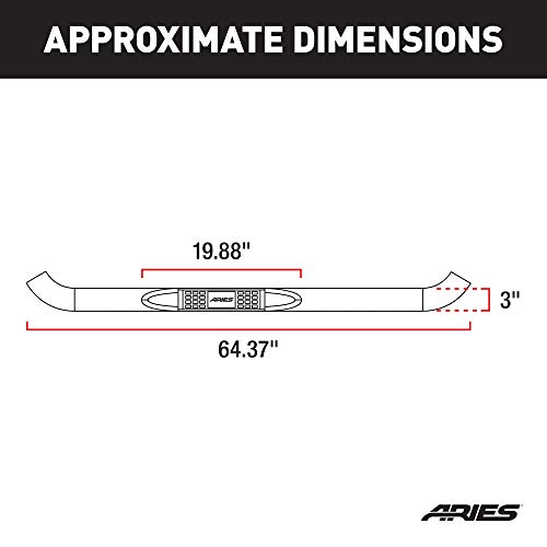 ARIES 202001-2 3-Inch Round Polished Stainless Steel Nerf Bars, No-Drill, Select Toyota Tacoma