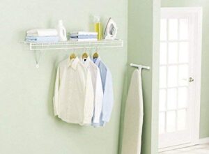 rubbermaid freeslide closet shelf kit, 4-feet, white, organization for linen closets, laundry rooms