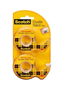 scotch double sided tape, permanent, 1/2 in x 400 in, 2 dispensers/pack (137dm-2)