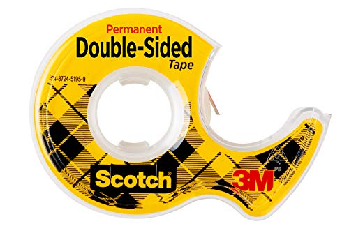 Scotch Double Sided Tape, Permanent, 1/2 in x 400 in, 2 Dispensers/Pack (137DM-2)